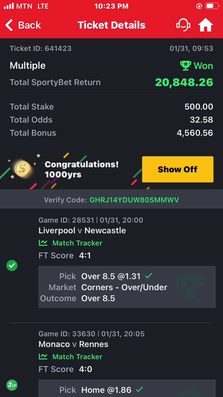 Winning Tickets - Odds On Point