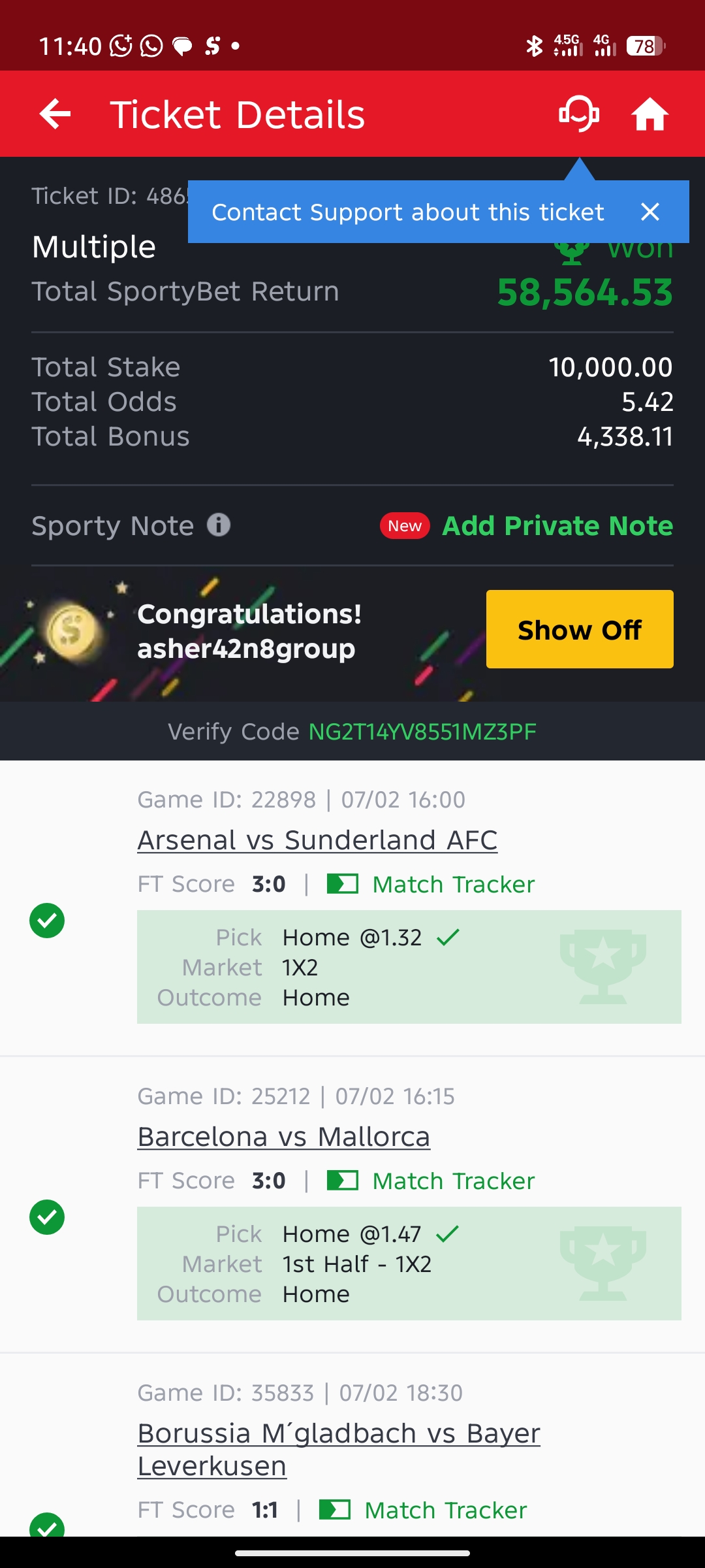 Winning Tickets - Odds On Point
